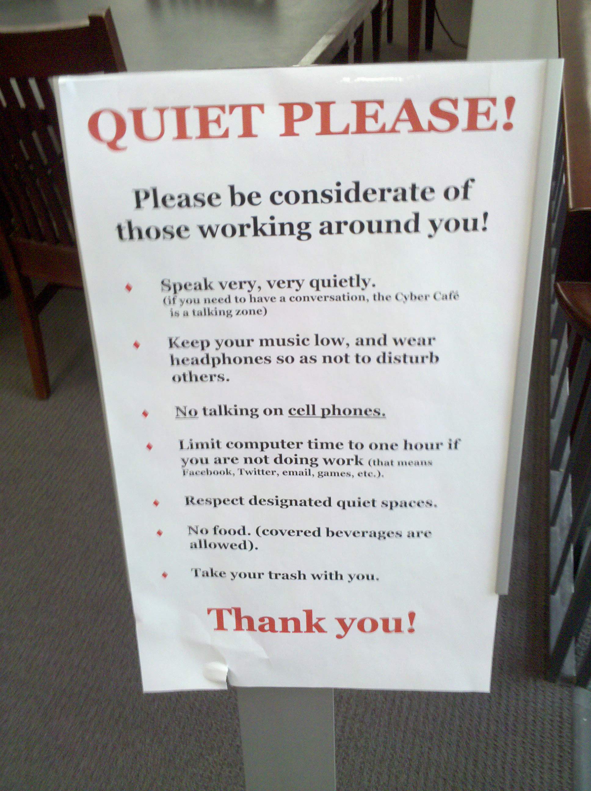 Passive Aggressive Library Signs | The Information Activist Librarian